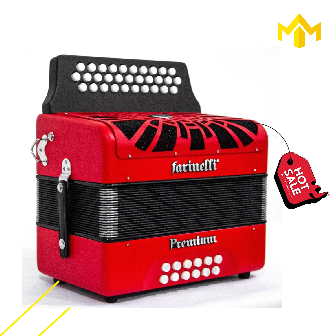 ACORDEON BOTONES 3012FRHG [FA] FARINELLI COLOR ROJO PREMIUM 5 VOCES ...